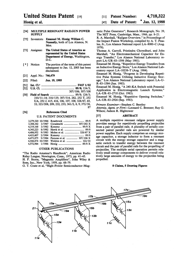 (PDF) Multiple resonant railgun power supply | William Nunnally ...