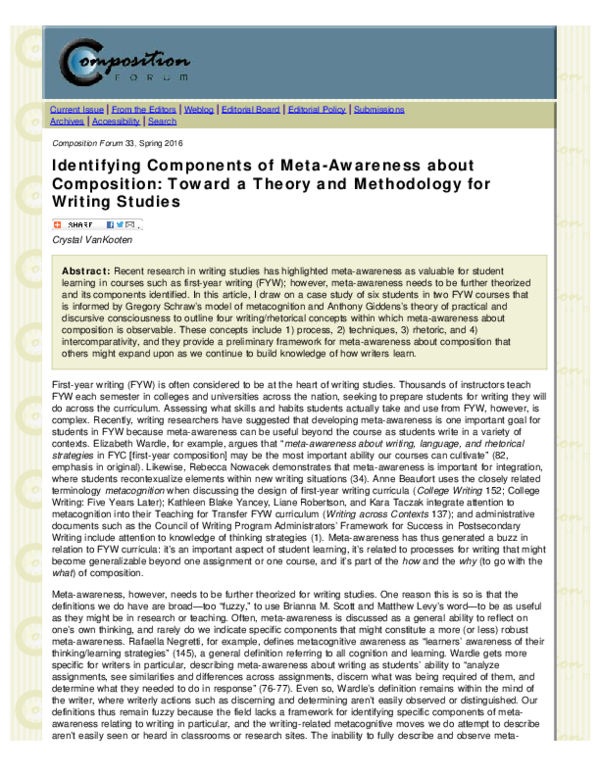 (PDF) Identifying Components of Meta-Awareness about Composition ...