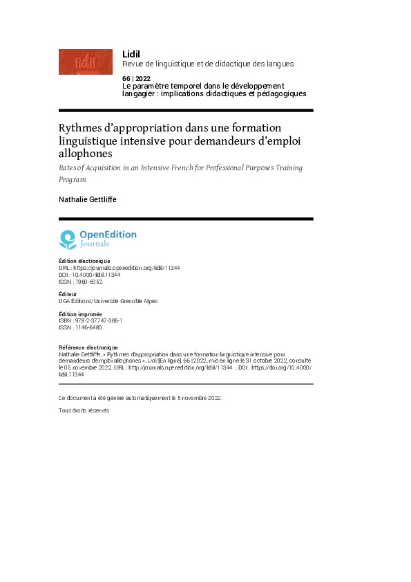 (PDF) La boucle de la littéracie de l’ANL permet‑elle d’équilibrer le ...