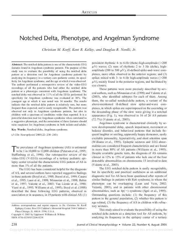 (PDF) Notched Delta, Phenotype, and Angelman Syndrome