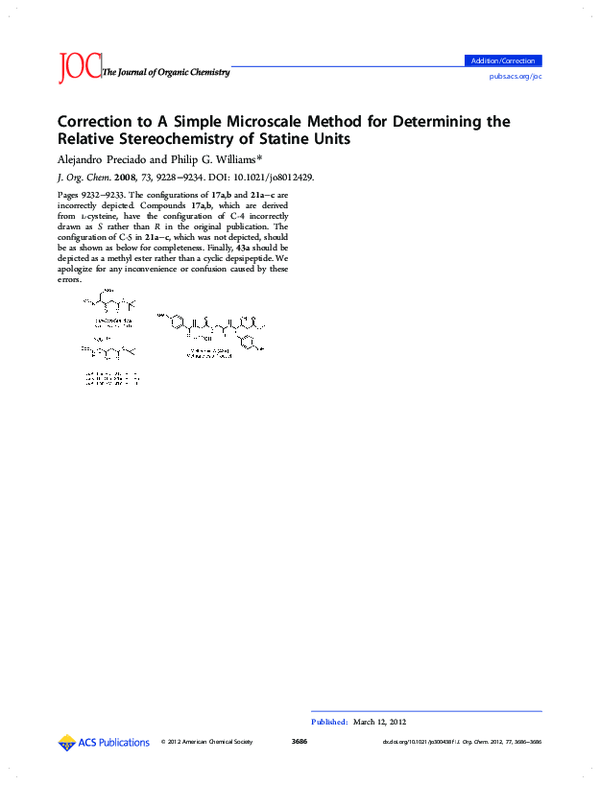 (PDF) Correction to A Simple Microscale Method for Determining the ...