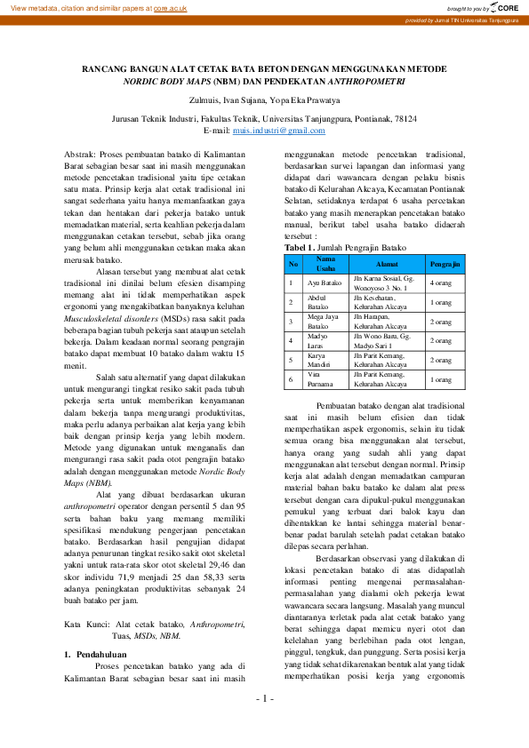 (PDF) Rancang Bangun Alat Cetak Bata Beton dengan Menggunakan Metode ...