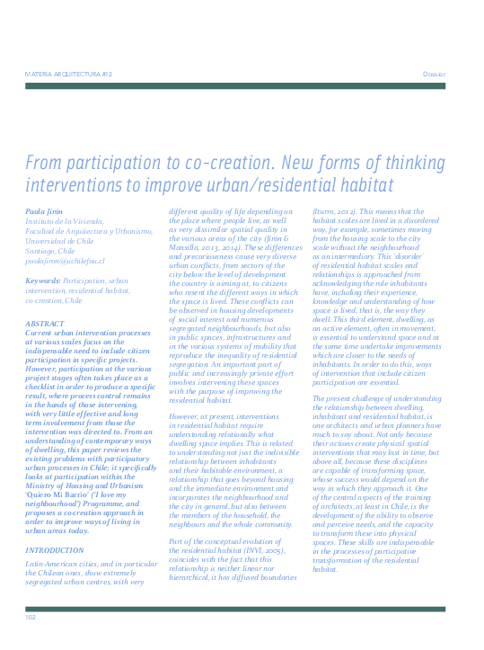 (PDF) From participation to co-creation. New forms of thinking ...