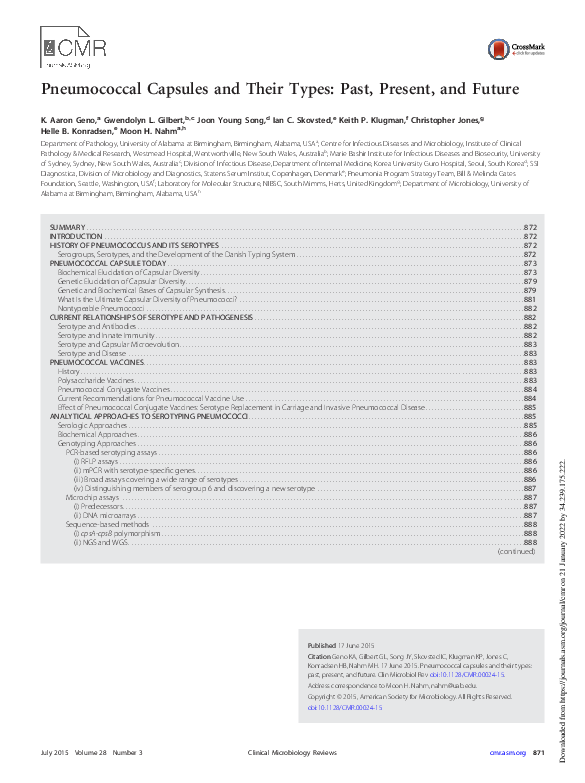 (PDF) Pneumococcal Capsules and Their Types: Past, Present, and Future ...