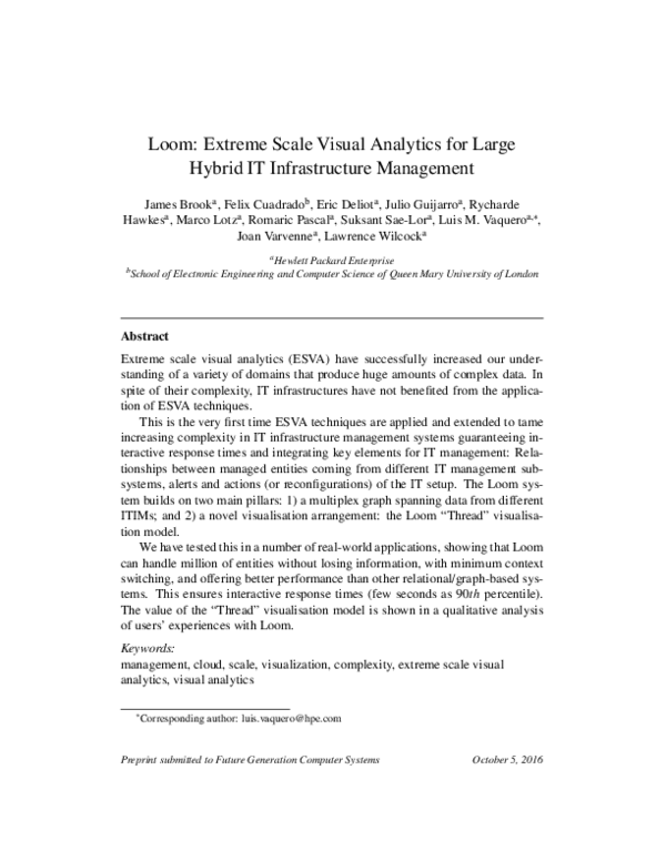 (PDF) Loom: Complex large-scale visual insight for large hybrid IT infrastructure management