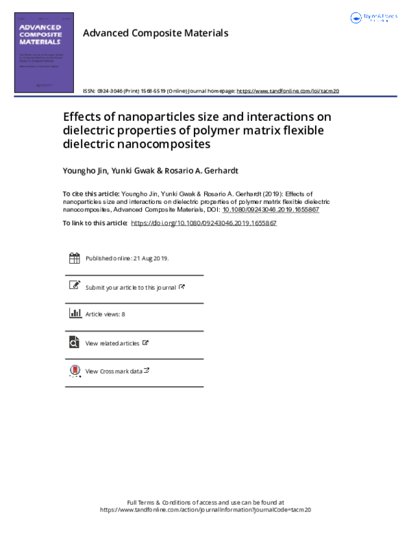 Pdf Effects Of Nanoparticles Size And Interactions On Dielectric Properties Of Polymer Matrix
