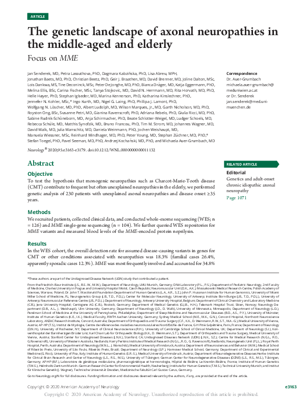 (PDF) The genetic landscape of axonal neuropathies in the middle-aged ...