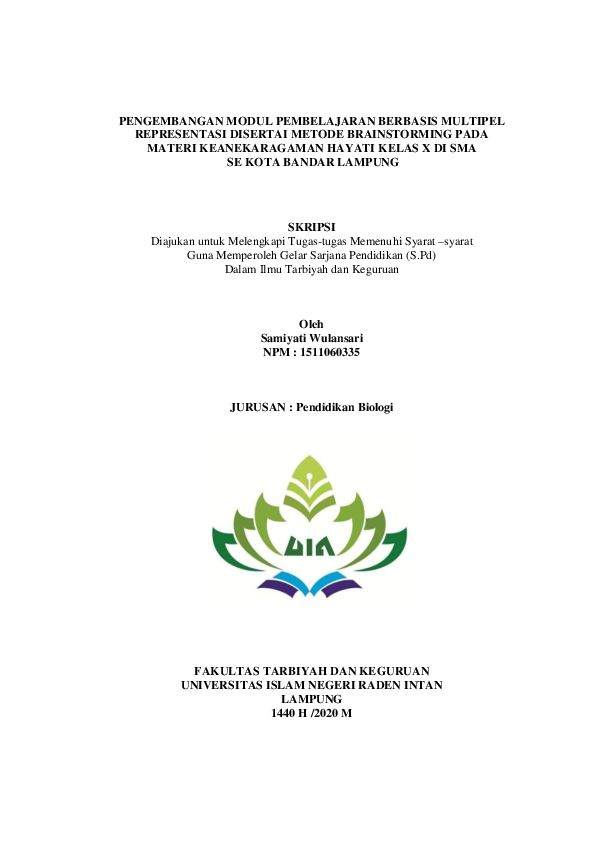 (PDF) Pengembangan Modul Pembelajaran Berbasis Multipel Representasi ...