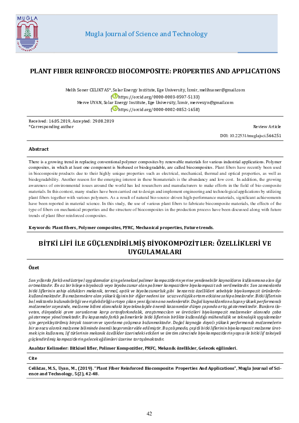 (PDF) Plant Fiber Reinforced Biocomposite: Properties and Applications