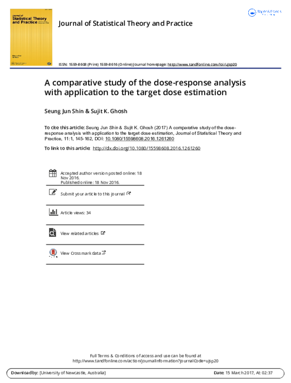(PDF) A comparative study of the dose-response analysis with application to the target dose ...