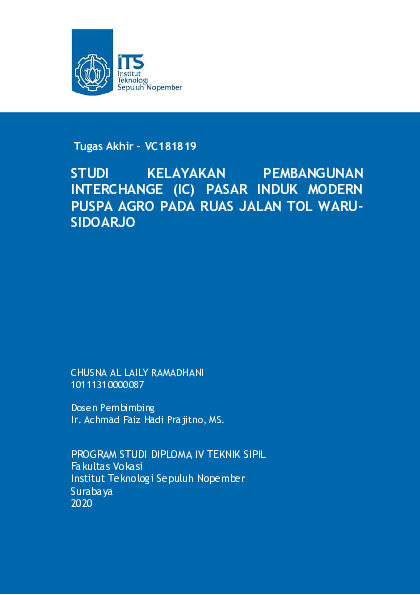 (PDF) Studi Kelayakan Pembangunan Interchange (IC) Pasar Induk Modern ...