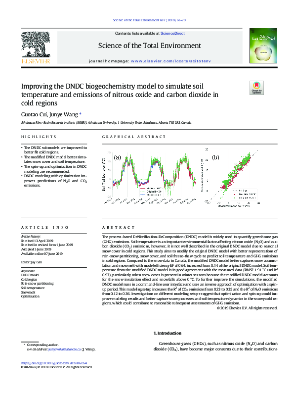 (PDF) Improving the DNDC biogeochemistry model to simulate soil ...