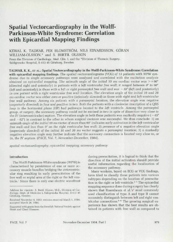 (PDF) Spatial Vectorcardiography in the Wolff‐Parkinson‐White Syndrome ...