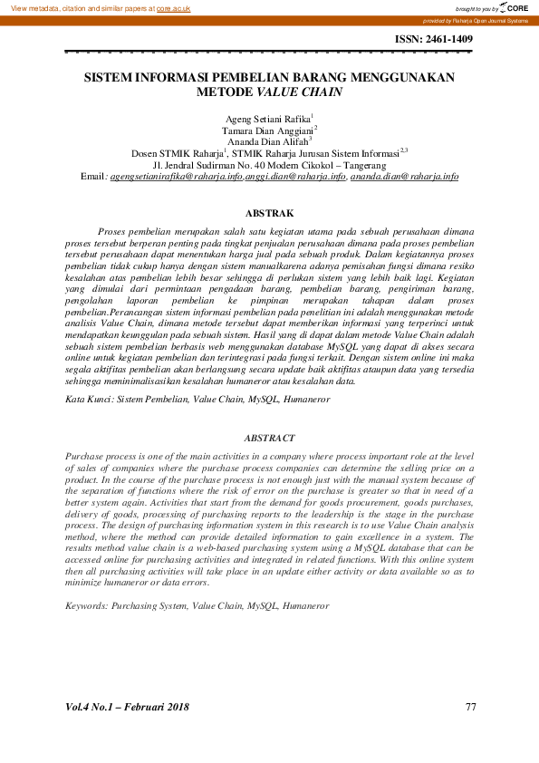 (PDF) Sistem Informasi Pembelian Barang Menggunakan Metode Value Chain