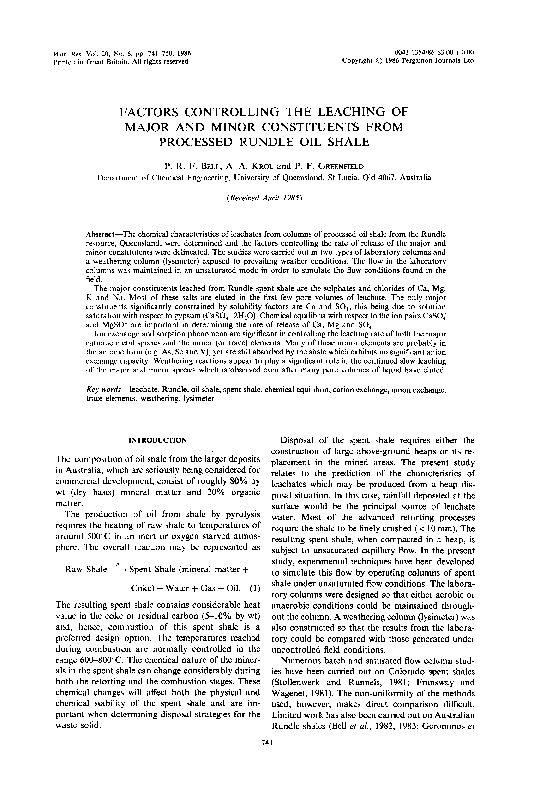 (PDF) Factors controlling the leaching of major and minor constituents ...
