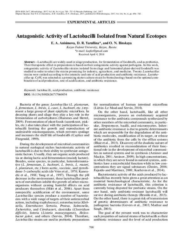(PDF) Antagonistic Activity of Lactobacilli Isolated From Buffalo Milk ...
