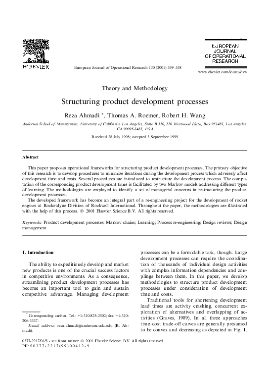 (PDF) Structuring product development processes