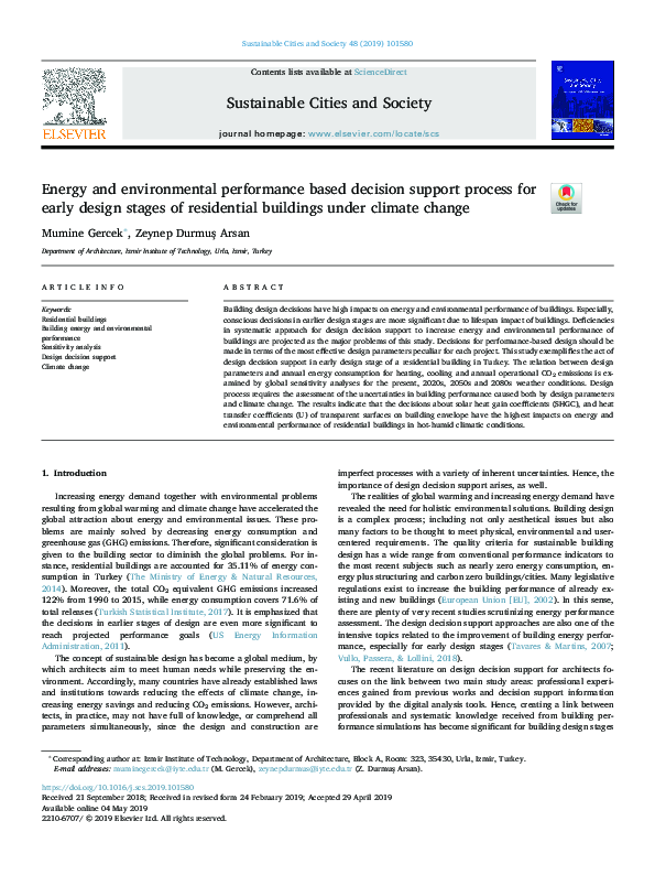 (PDF) Energy and environmental performance based decision support ...