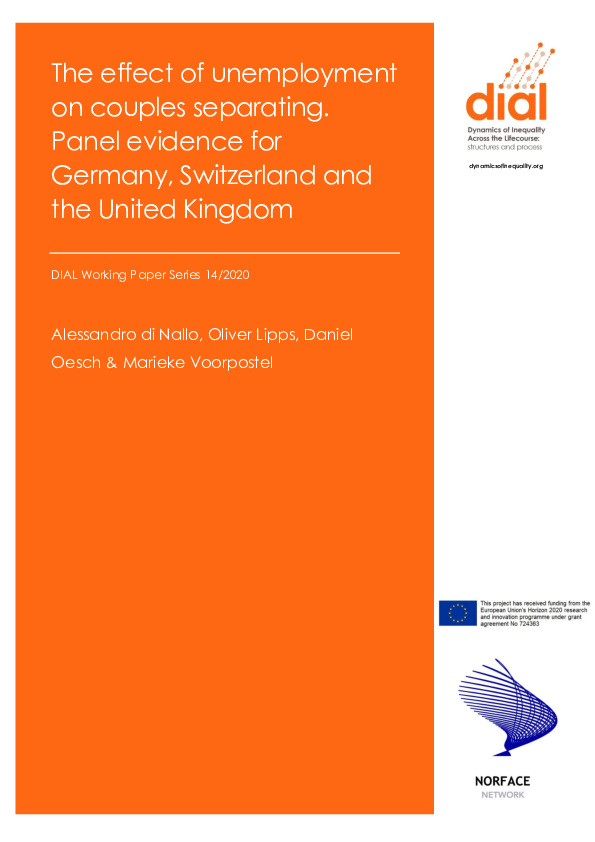 (PDF) The effect of unemployment on couples separating. Panel evidence ...