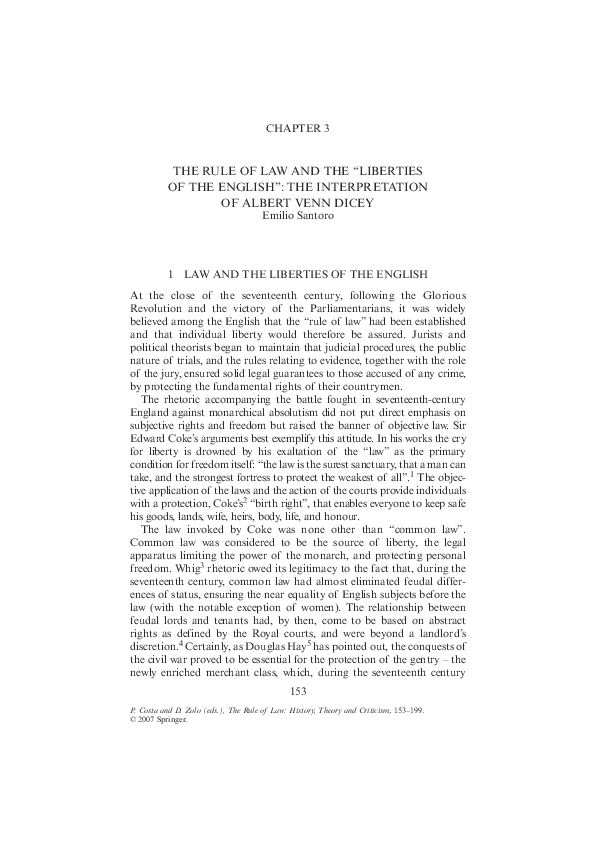 (PDF) The Rule of Law and the “Liberties of the English”: The ...