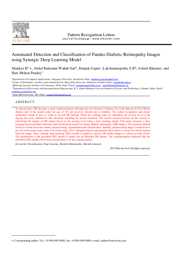 (PDF) Automated detection and classification of fundus diabetic ...