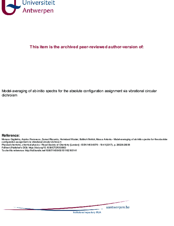 (PDF) Model-averaging of ab initio spectra for the absolute ...