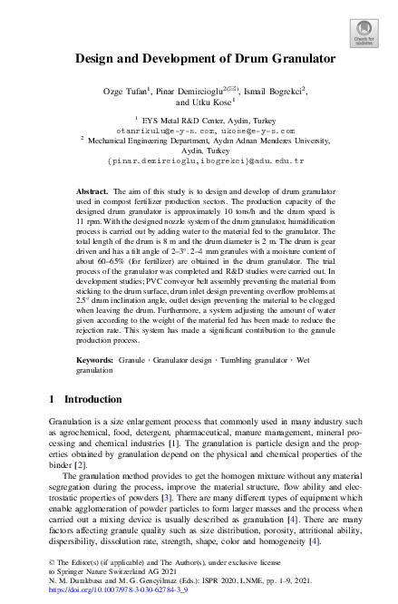 (PDF) Design and Development of Drum Granulator