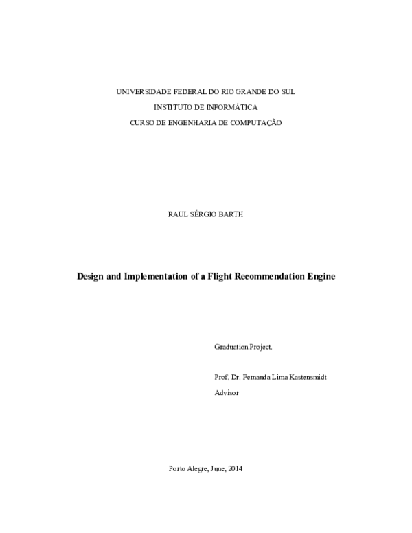 (PDF) Design and implementation of a flight recommendation engine