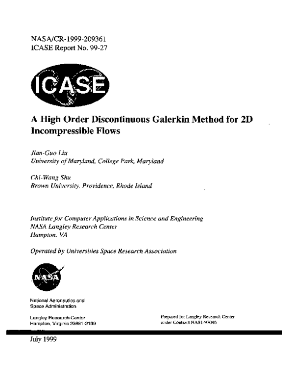 (PDF) A high-order discontinuous Galerkin method for 2D incompressible ...
