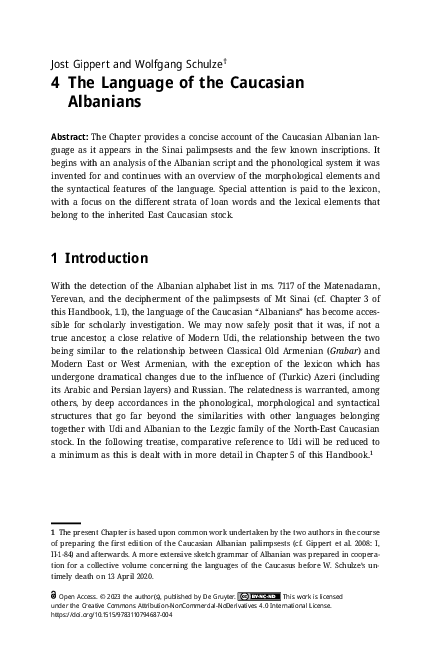 (PDF) 4 The Language of the Caucasian Albanians