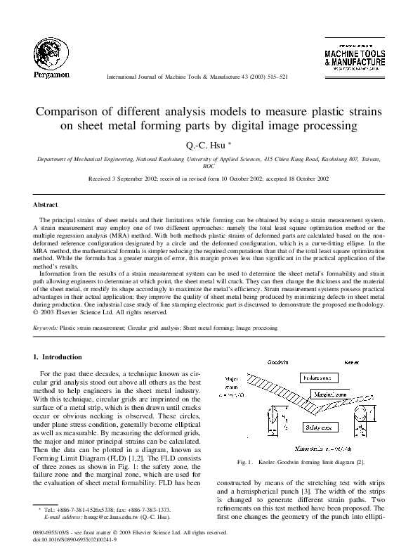 (PDF) Comparison of different analysis models to measure plastic ...