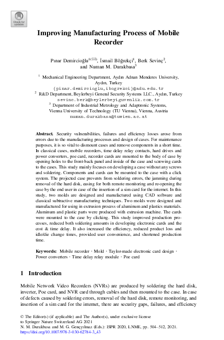 (PDF) Improving Manufacturing Process of Mobile Recorder