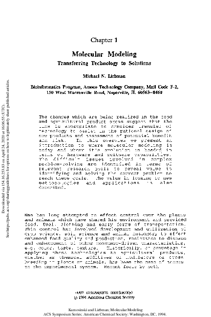(PDF) Molecular Modeling