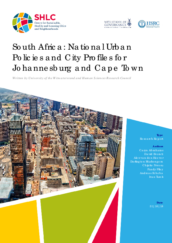 (PDF) South Africa: National Urban Policies and City Profiles for ...