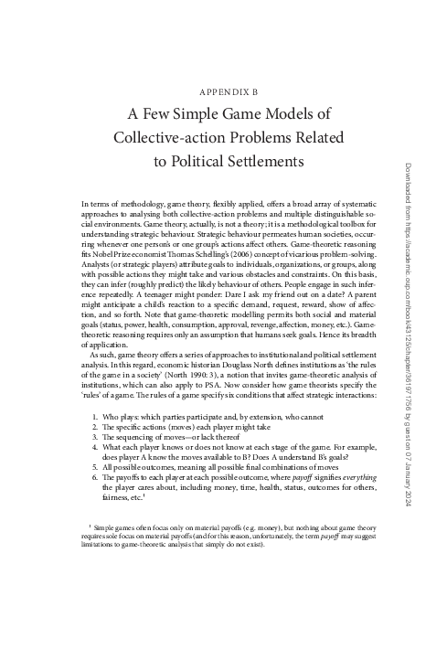 (PDF) A Few Simple Game Models of Collective-action Problems Related to ...