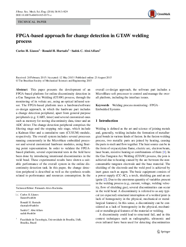 (PDF) FPGA-based approach for change detection in GTAW welding process