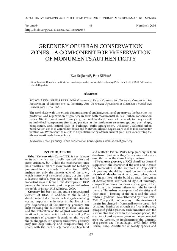 (PDF) Greenery of Urban Conservation Zones - a Component for ...