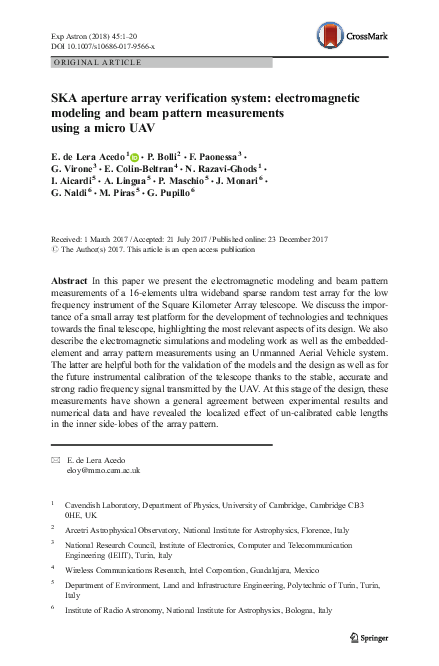 (PDF) SKA aperture array verification system: electromagnetic modeling ...