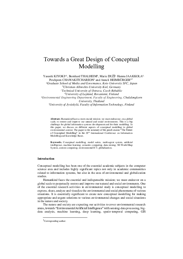(PDF) Towards a Great Design of Conceptual Modelling