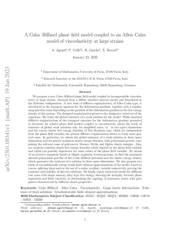 (PDF) A Cahn-Hilliard phase field model coupled to an Allen-Cahn model ...