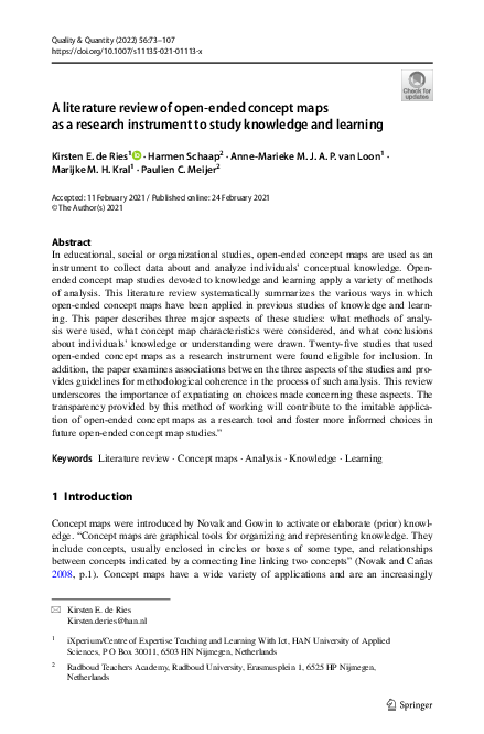 (PDF) A literature review of open-ended concept maps as a research instrument to study knowledge ...