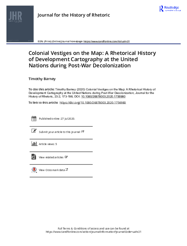 (PDF) Colonial Vestiges on the Map: A Rhetorical History of Development ...
