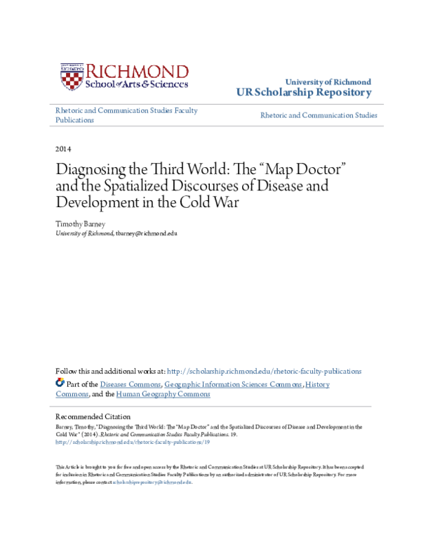 (PDF) Diagnosing the Third World: The “Map Doctor” and the Spatialized ...