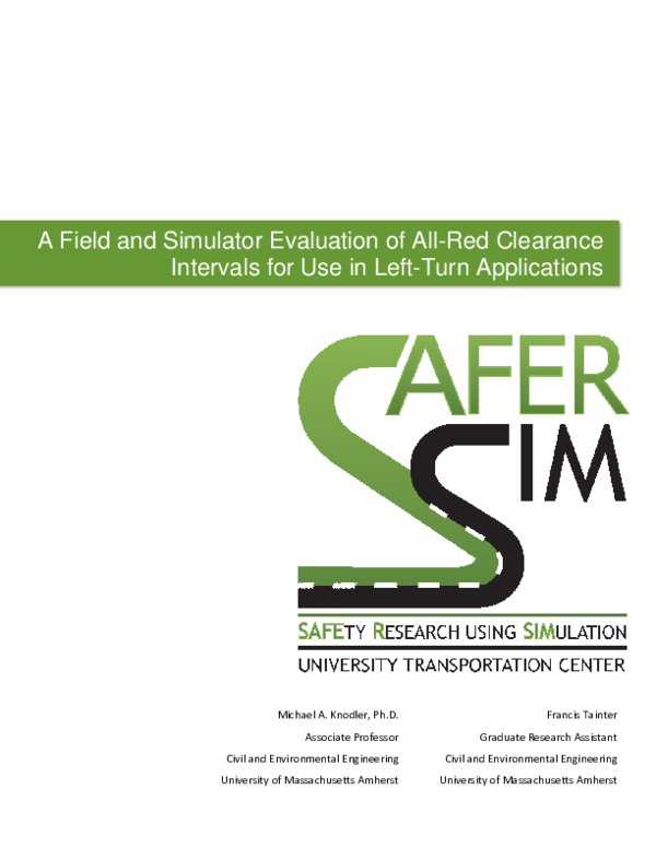 (PDF) A Field and Simulator Evaluation of All-Red Clearance Intervals ...