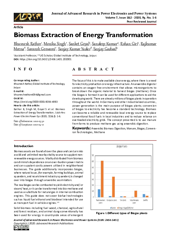 (PDF) Biomass Extraction of Energy Transformation