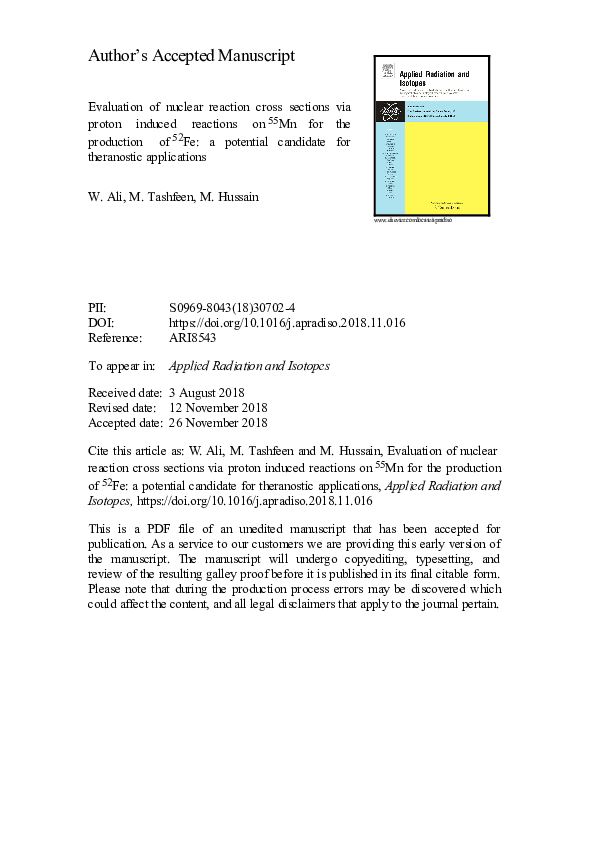 (PDF) Evaluation of nuclear reaction cross sections for optimization of ...