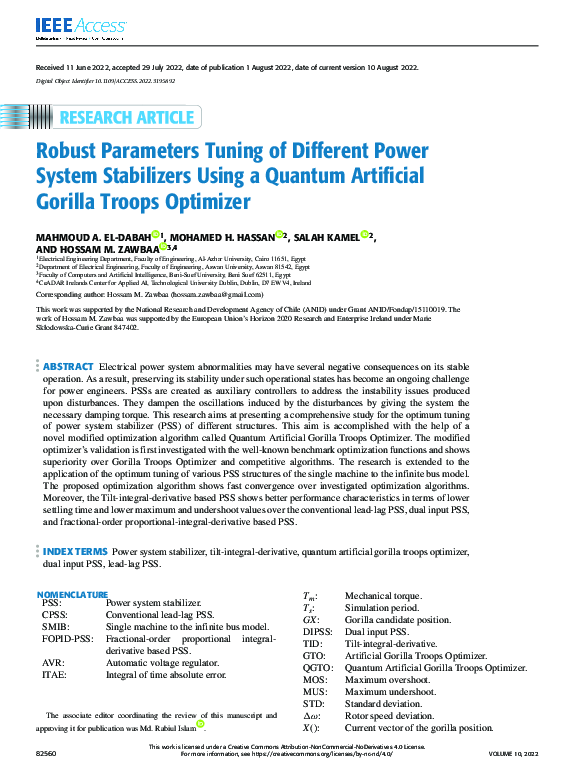 (PDF) Robust Parameters Tuning of Different Power System Stabilizers ...