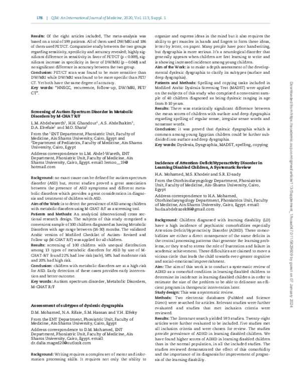 (PDF) Screening of Autism Spectrum Disorder in Metabolic Disorders by M ...