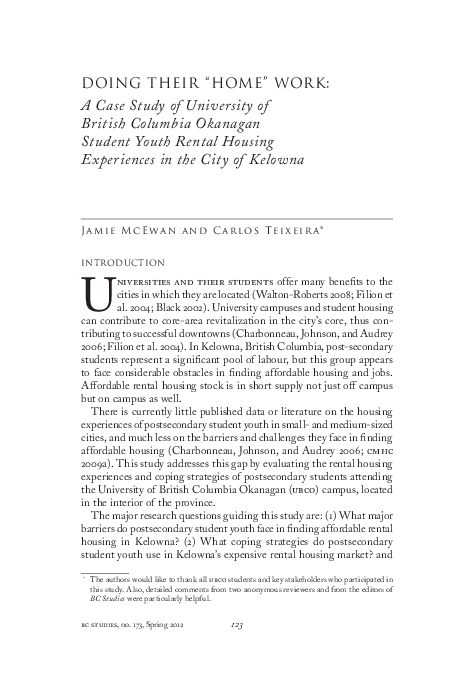 (PDF) Doing Their “Home” Work: A Case Study of University of British ...