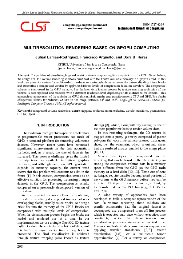 (PDF) Multiresolution Rendering Based on Gpgpu Computing